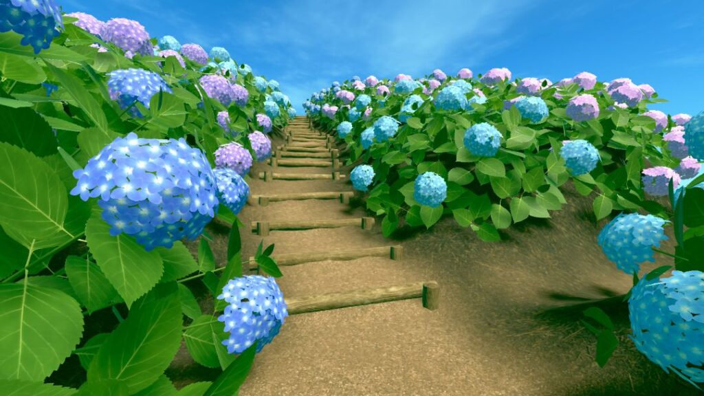 【VRChatワールド紹介】紫陽花岬 -Cape Hydrangea- | インドアろんろんのお役立ちブログ